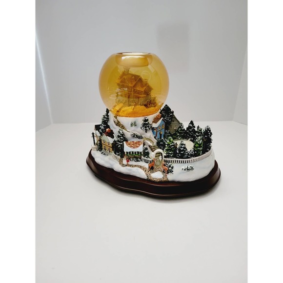 unknown | Holiday | Vintage Winter Village Tea Light With Snow Globe ...